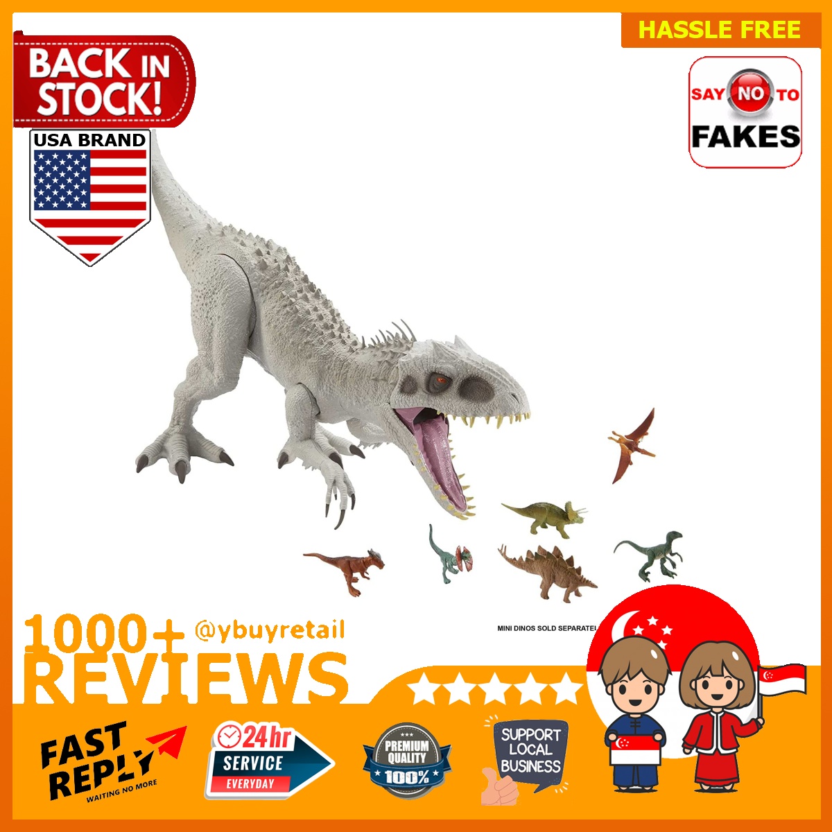 Jurassic World Camp Cretaceous Super Colossal Indominus Rex 18-in High ...