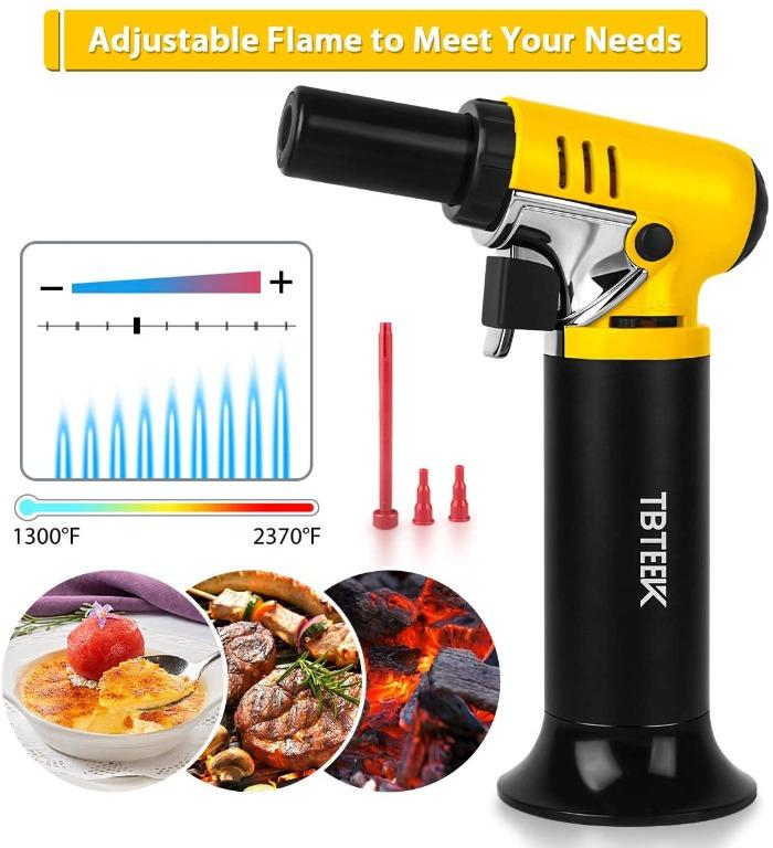 [KM1] Butane Torch with Fuel Gauge, TBTEEK One-hand Operation Kitchen ...