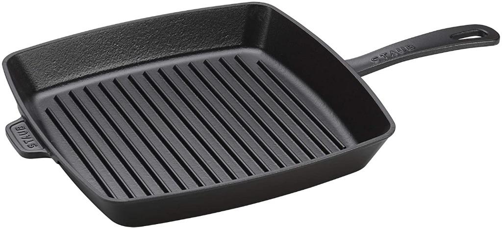 [KM1] Staub Cast Iron 12-inch Square Grill Pan - Matte Black, Made in ...