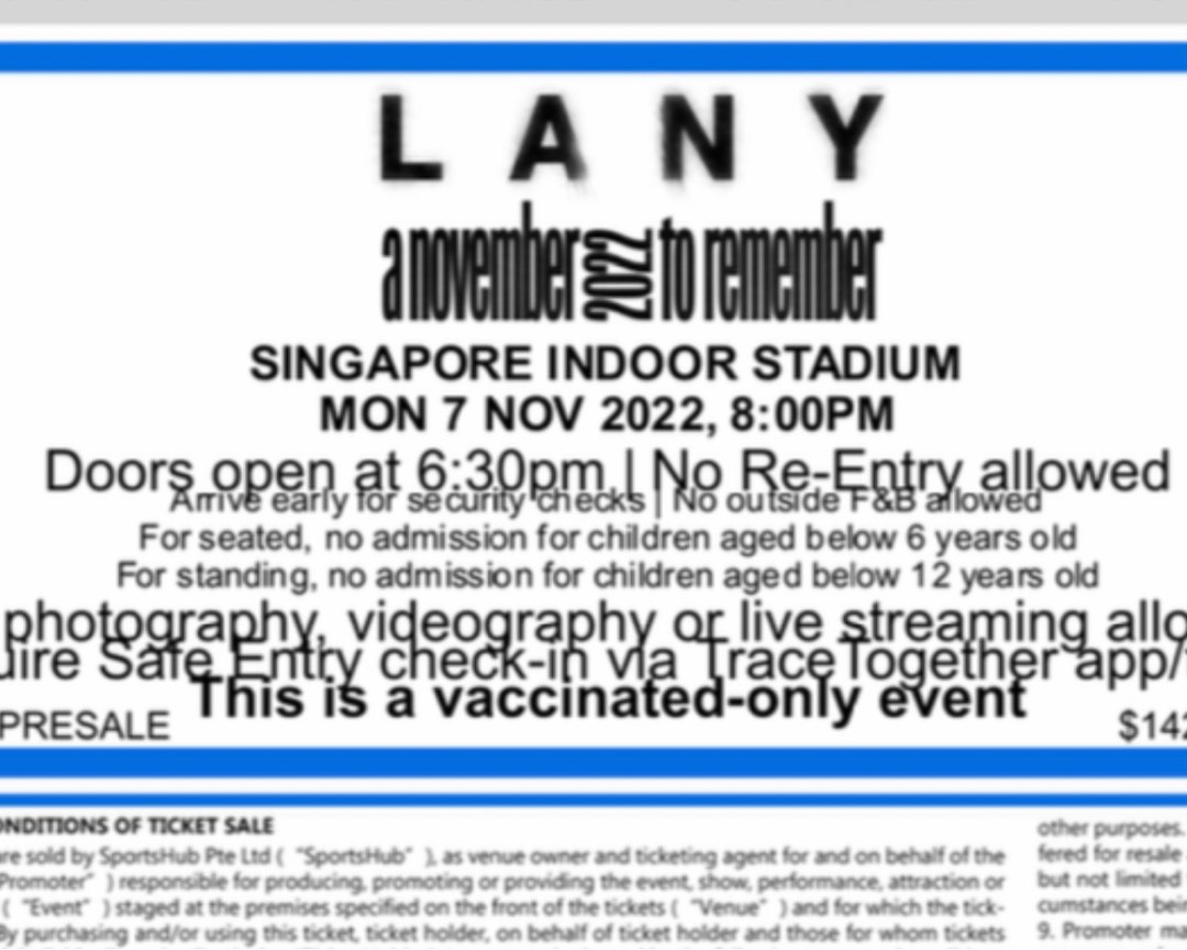 LANY Concert Tickets, Tickets & Vouchers, Event Tickets on Carousell