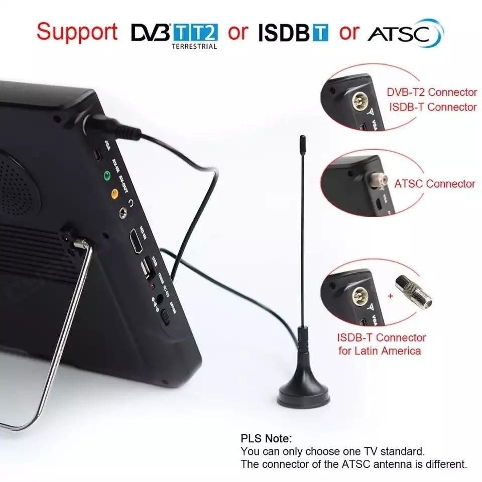 LEADSTAR D12 inch HD Portable TV DVB-T2 ATSC ISDB-T tdt Digital and Analog mini small Car ...