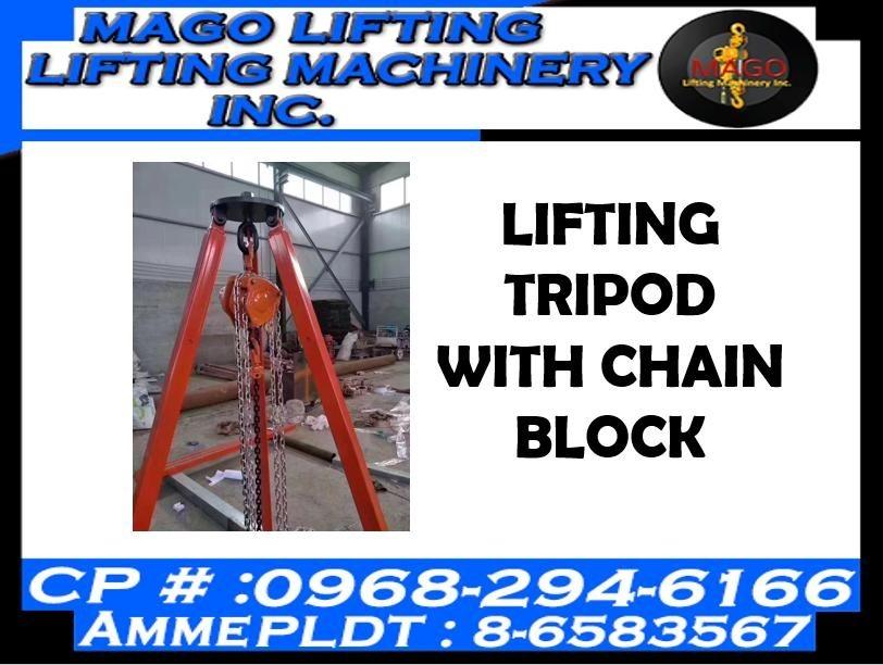 Lifting Tripod w/ Chain Block (2 tons 3 meters), Commercial ...