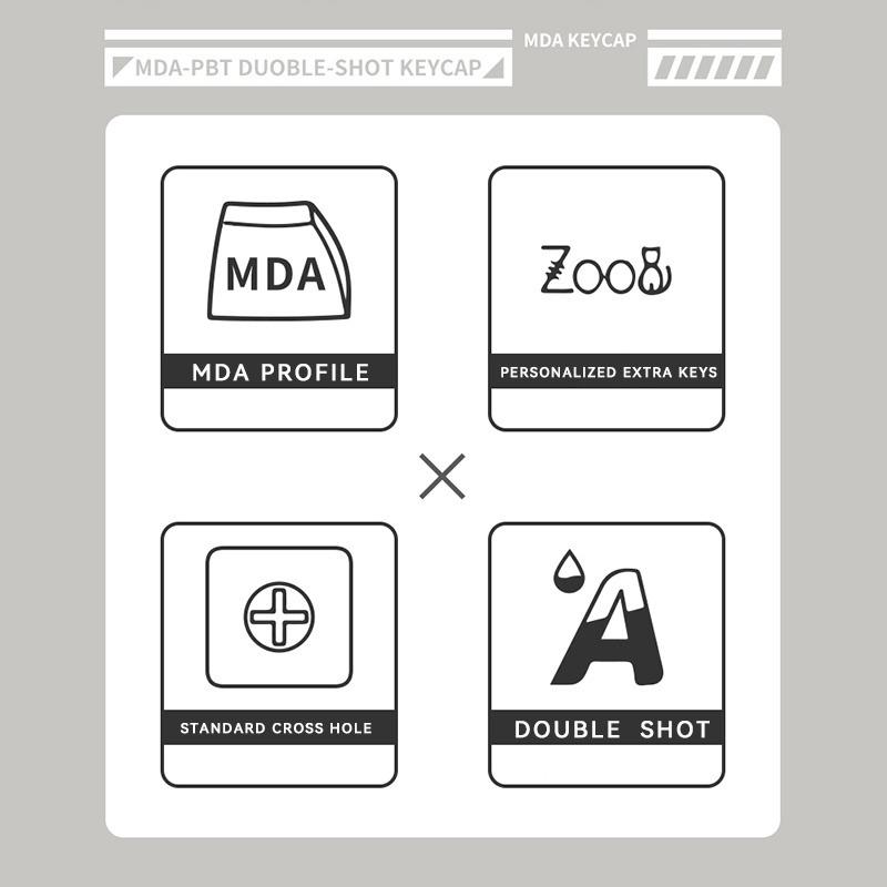 [Local READY] Akko MDA keycap Zoo animal Olivia black pink double shot ...