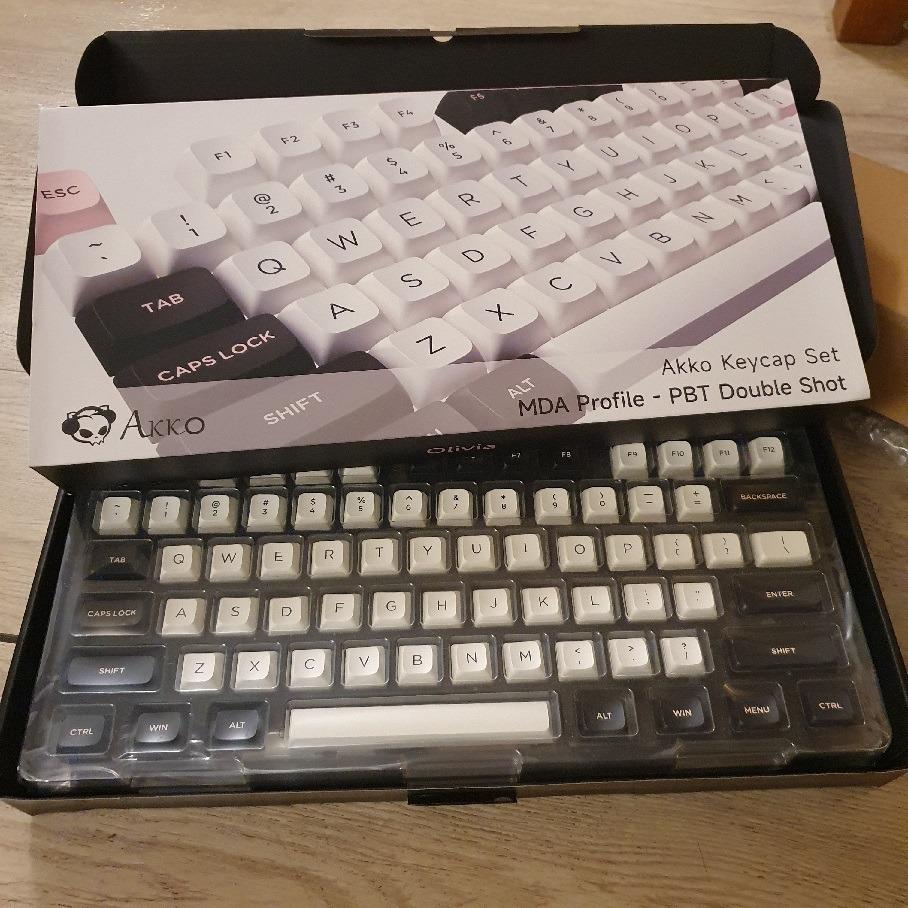 [Local READY] Akko MDA keycap Zoo animal Olivia black pink double shot ...