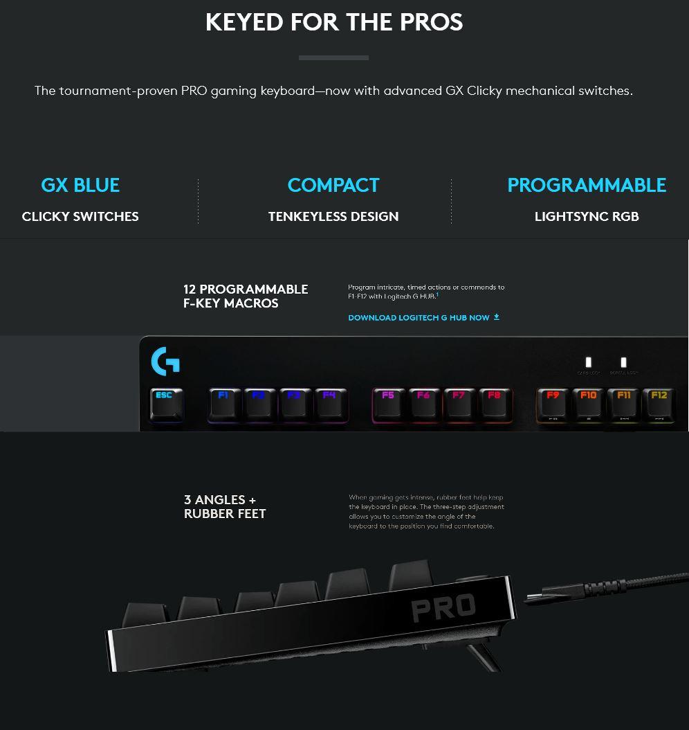 Logitech G Pro Keyboard - GX Blue Clicky Mechanical Keyboard on Carousell
