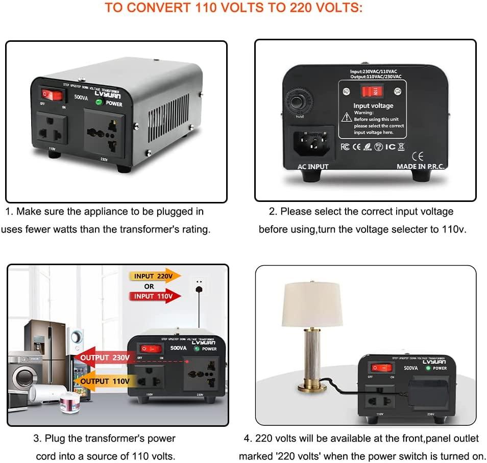 LVYUAN Voltage Transformer Converter 500 Watt Step Up/Down Convert from ...