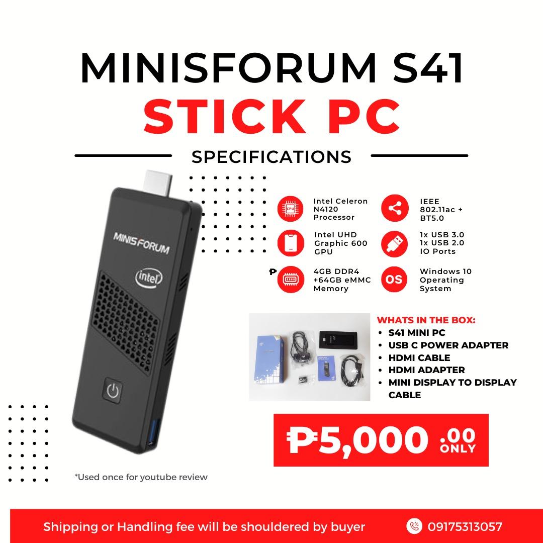 Minisforum S41 Stick PC Mini PC, Computers & Tech, Desktops on Carousell