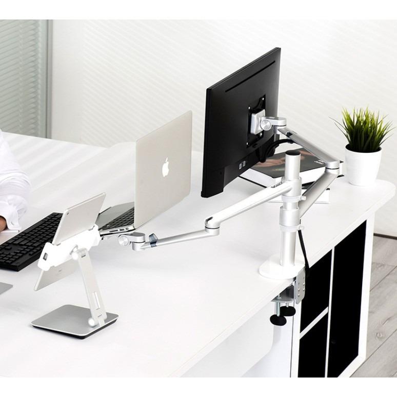 Monitor Desktop Dual Arms Aluminum Height Adjustable 17-32 inch Monitor ...