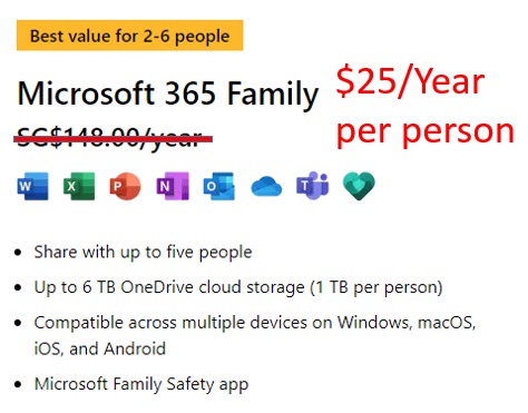 Microsoft Office 365 Family Pool, Computers & Tech, Parts & Accessories ...