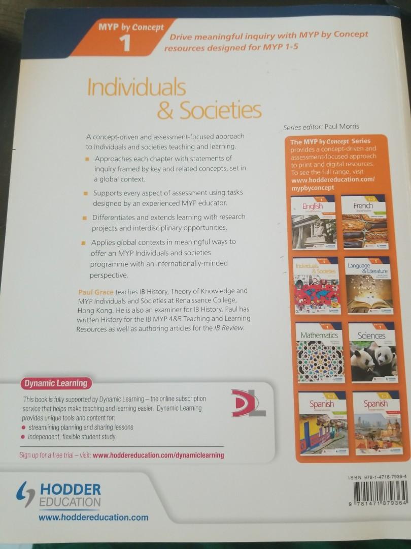 MYP by concept - individual & societies, 興趣及遊戲, 書本 & 文具, 教科書 - Carousell