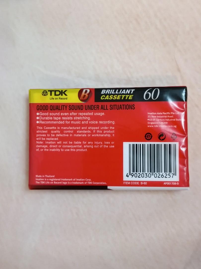 Name of product物品名稱 : TDK BRILLIANT CASSETTE 60 Normal Position Type I (3盒) (錄音帶 卡式帶 磁帶 盒帶 ...