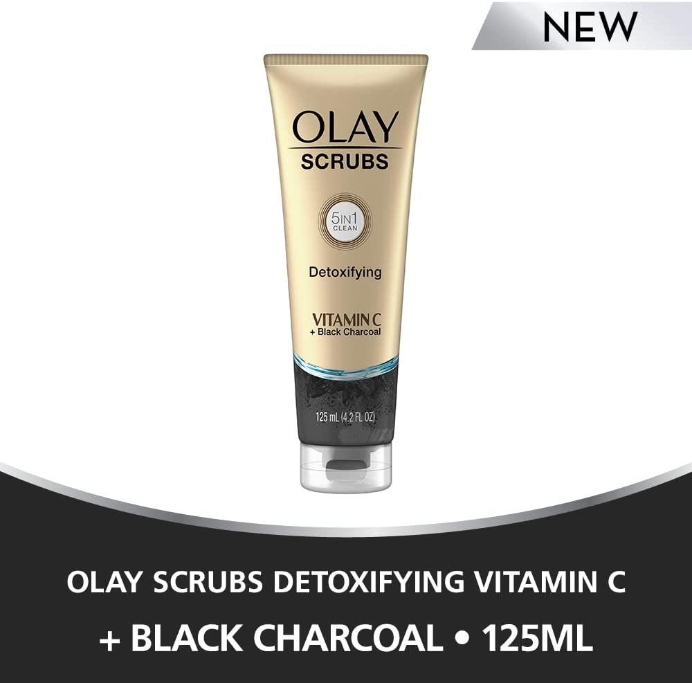 Olay Detoxifying Face Scrub with Vitamin C and Black Charcoal 125mL ...