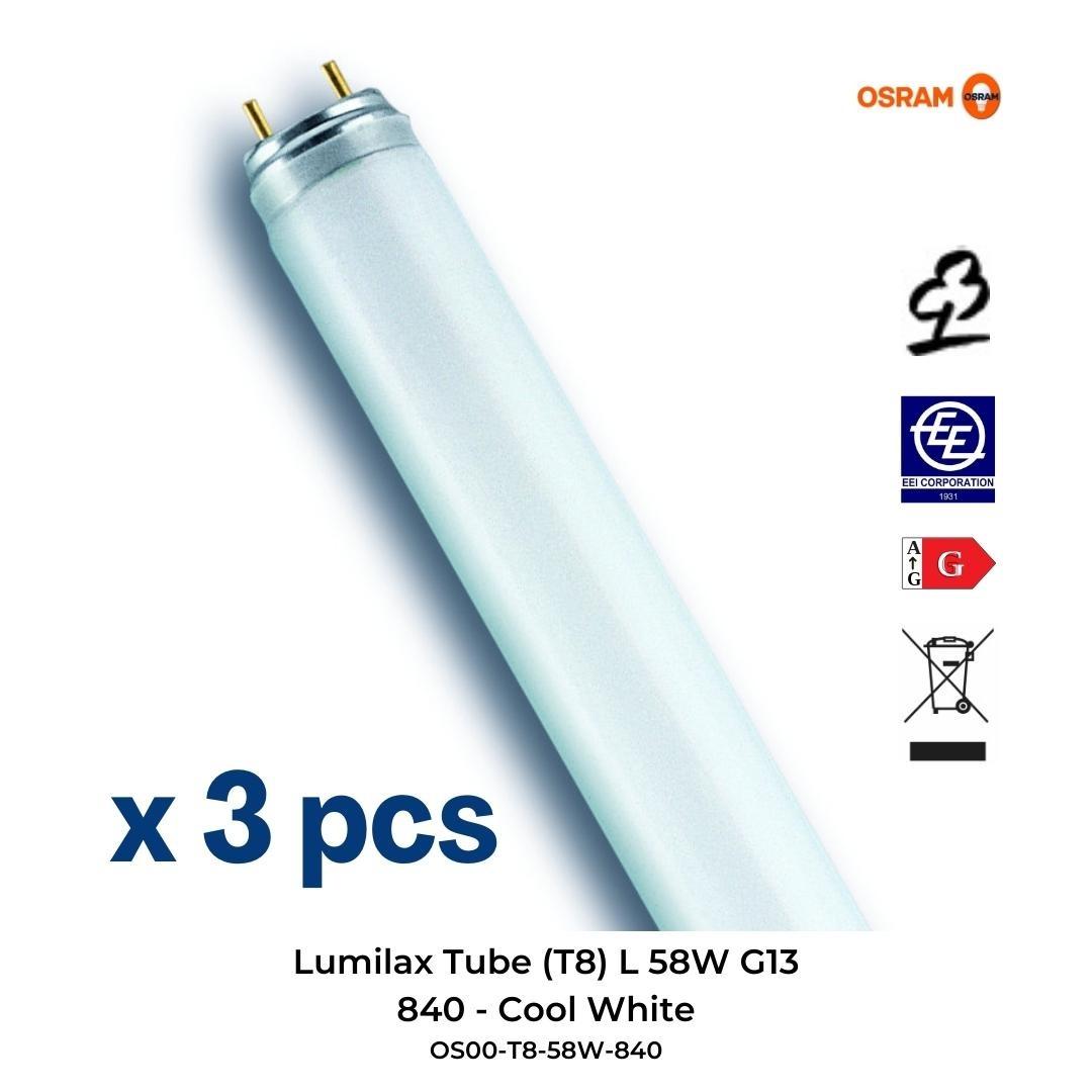 Osram Fluorescent Light Tube Lumilux T8 L 58W 840 G13 4000K Cool White ...