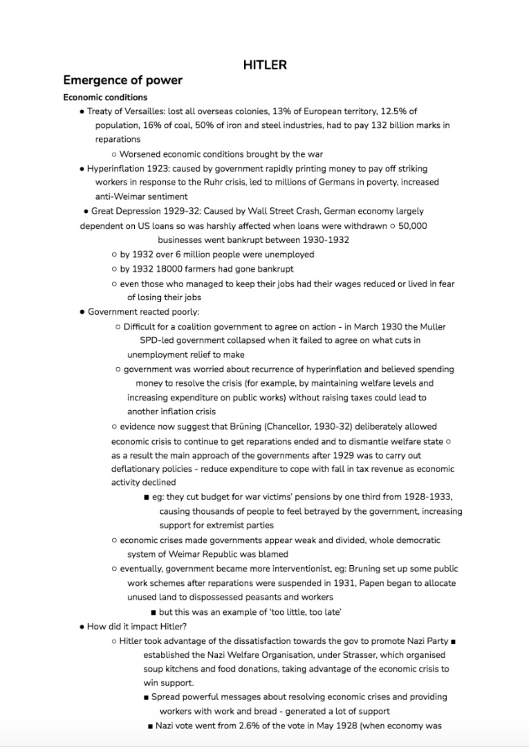 PDFs of IB HL History Notes for Paper 2 Authoritarian States, Move to ...