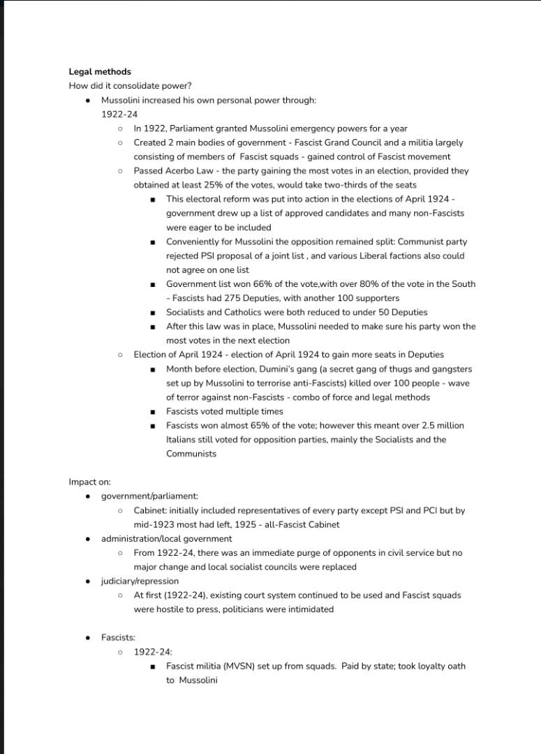 PDFs of IB HL History Notes for Paper 2 Authoritarian States, Move to ...