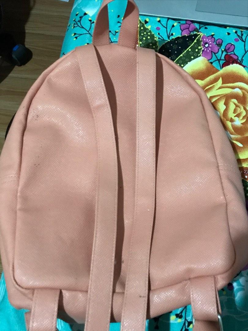 Peach Mini Backpack, Women's Fashion, Bags & Wallets, Backpacks on ...