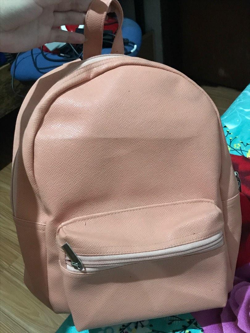 Peach Mini Backpack, Women's Fashion, Bags & Wallets, Backpacks on ...