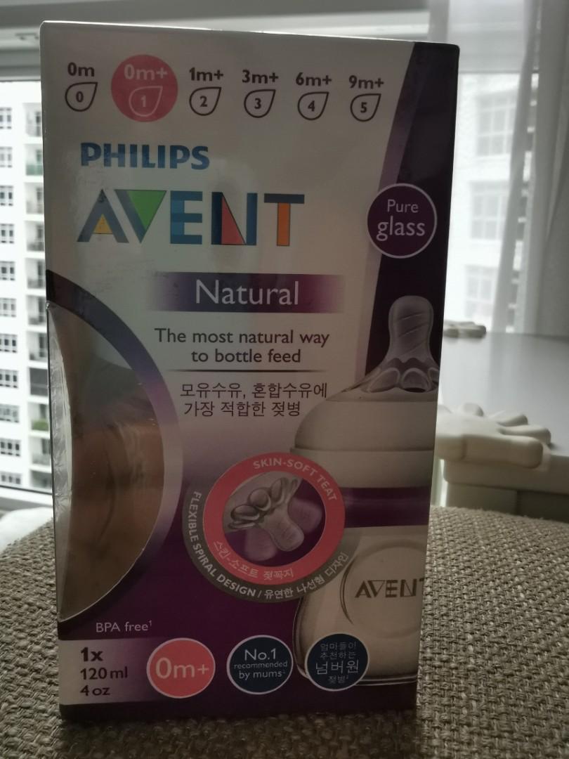 Philip avent natural bottle glass 120ml, Babies & Kids, Nursing ...