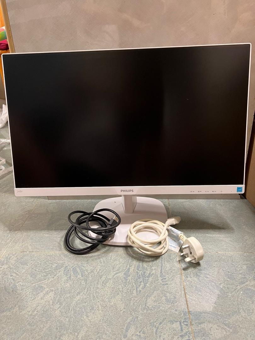 PHILIPS 243V Full HD IPS 顯示器（24吋）連HDMI線, 電腦＆科技, 電腦周邊及配件, 電子屏幕 - Carousell