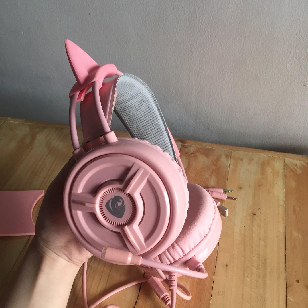 pink cat headphones, Audio, Headphones & Headsets on Carousell