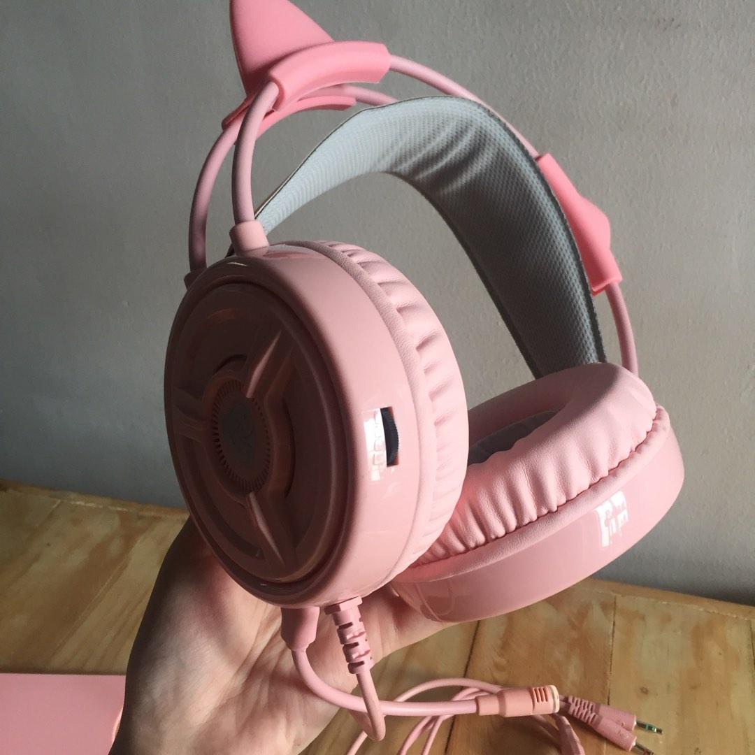 pink cat headphones, Audio, Headphones & Headsets on Carousell
