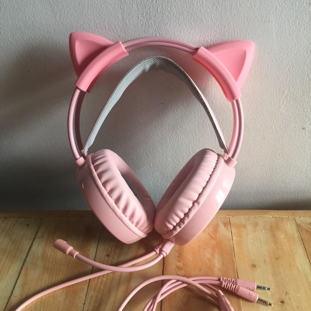 pink cat headphones, Audio, Headphones & Headsets on Carousell