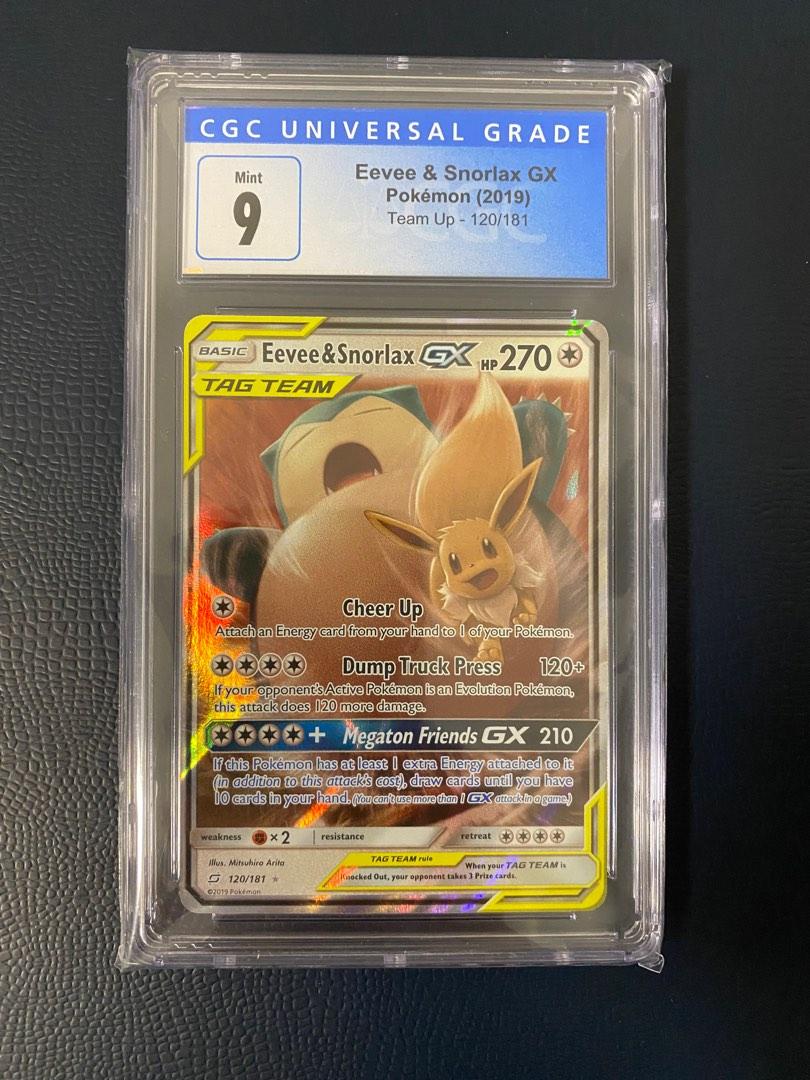 Pokemon Eevee & Snorlax GX Team Up CGC9, Hobbies & Toys, Toys & Games ...