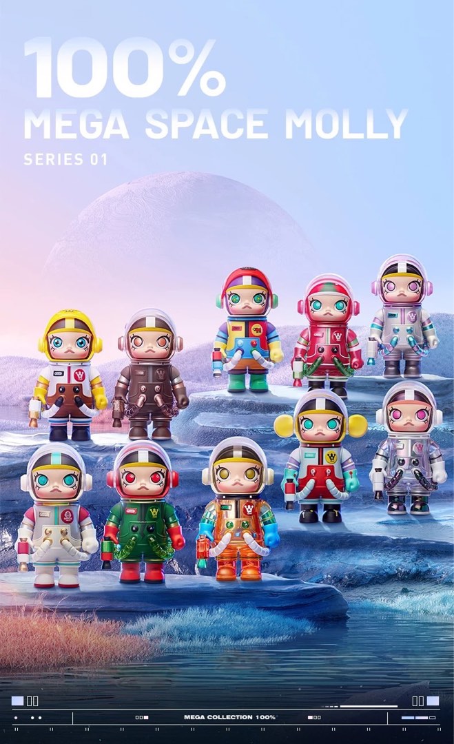 POP MART MEGA COLLECTION 100% SPACE MOLLY SERIES 1, Hobbies & Toys ...