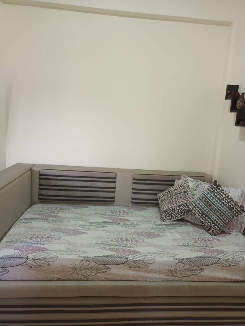 Pull out bed frame with matress, Furniture & Home Living, Furniture ...