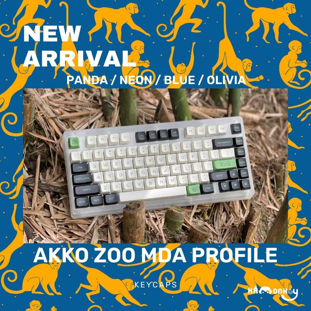 READY STOCK NEW AKKO ZOO MDA KEYCAPS GREEN / BLUE / NEON / OLIVIA PBT ...