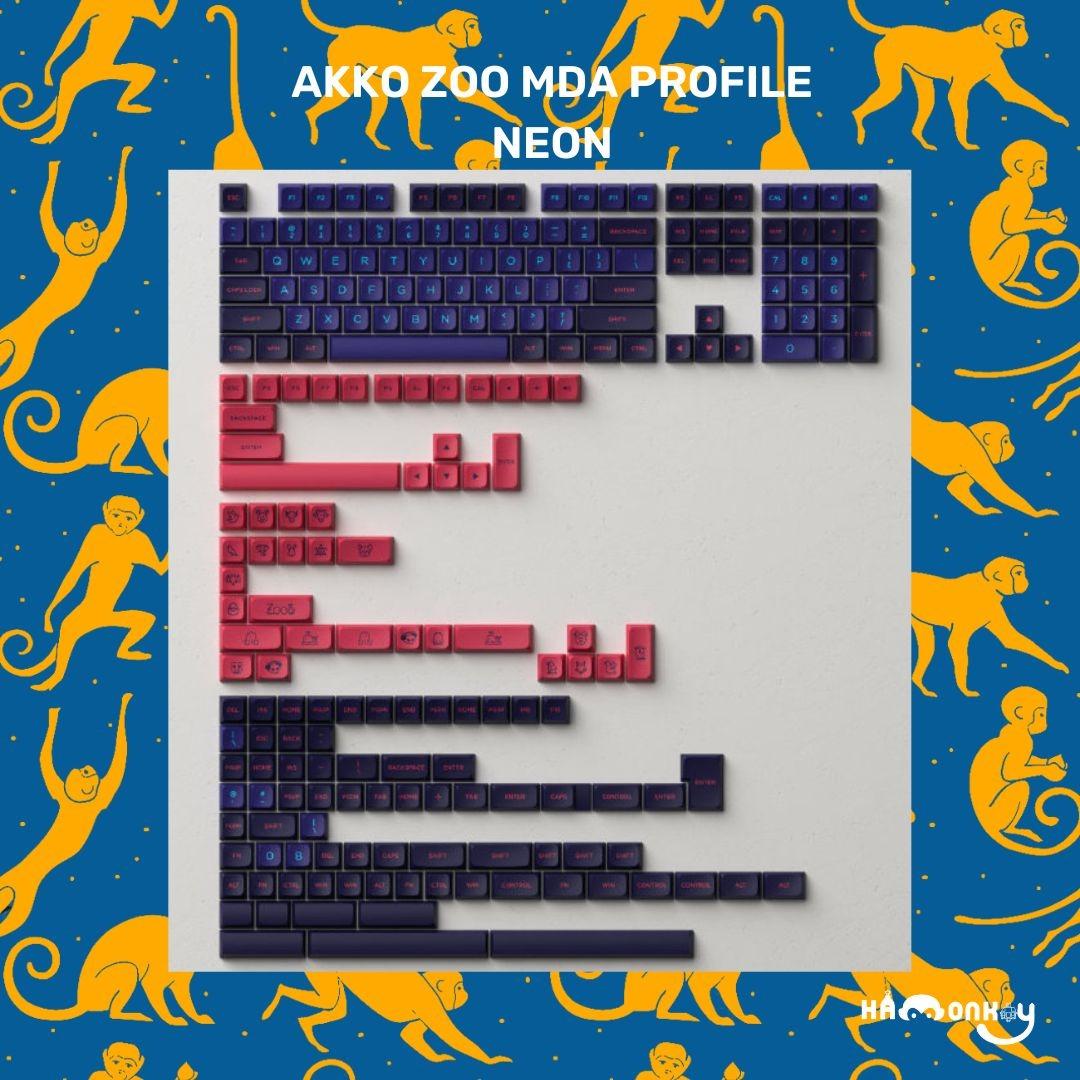READY STOCK NEW AKKO ZOO MDA KEYCAPS GREEN / BLUE / NEON / OLIVIA PBT ...