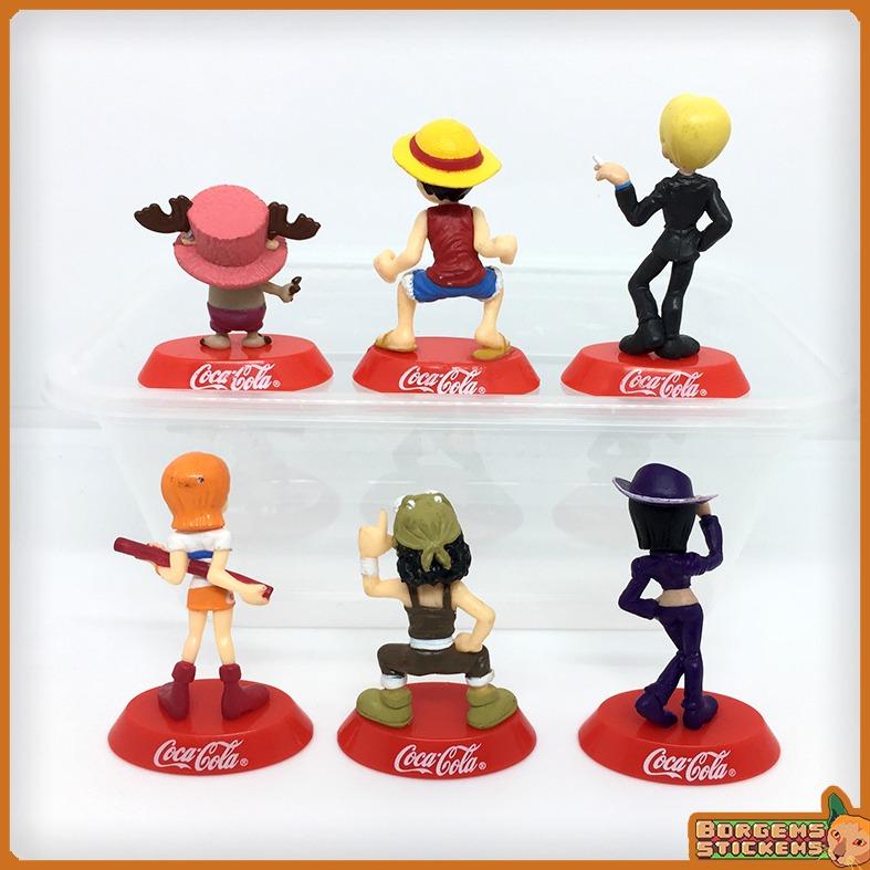 Set of 2 One Piece Coca Cola mini figures. Luffy Chopper Sanji Nami ...