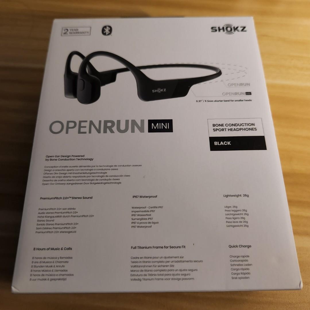 Shokz mini openrun headphones (Black), Audio, Headphones & Headsets on ...