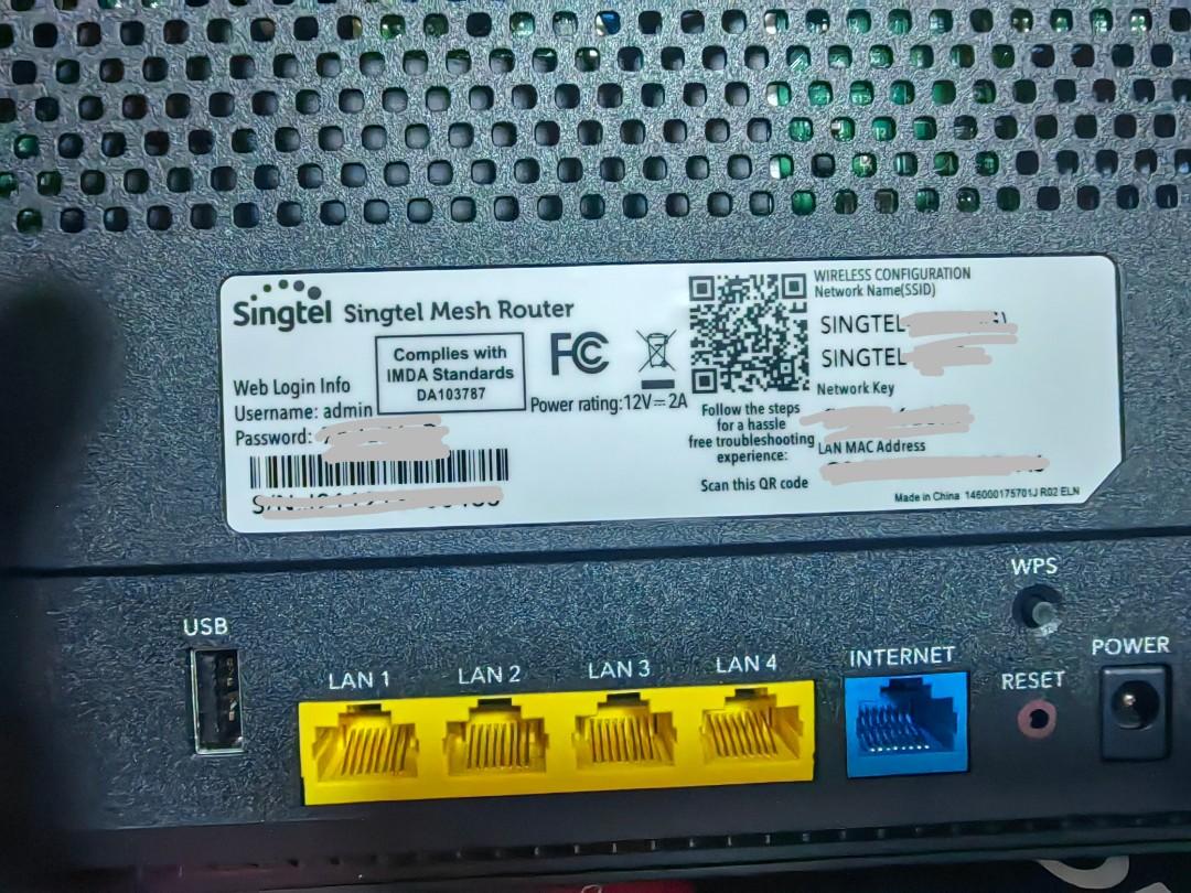Singtel Mesh Router, Computers & Tech, Parts & Accessories, Networking ...