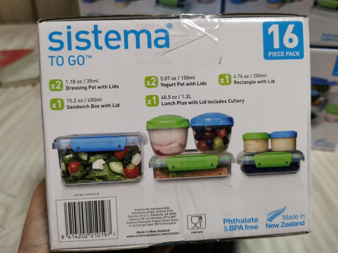 SISTEMA TO GO PLASTIC STORAGE CONTAINER / TUPPERWARE / LUNCH BOX 16 ...