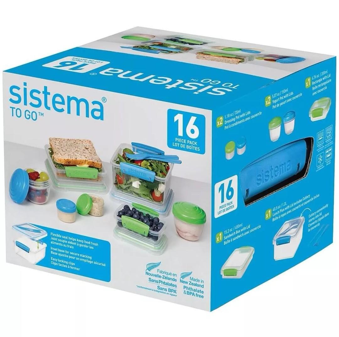 SISTEMA TO GO PLASTIC STORAGE CONTAINER / TUPPERWARE / LUNCH BOX 16 ...