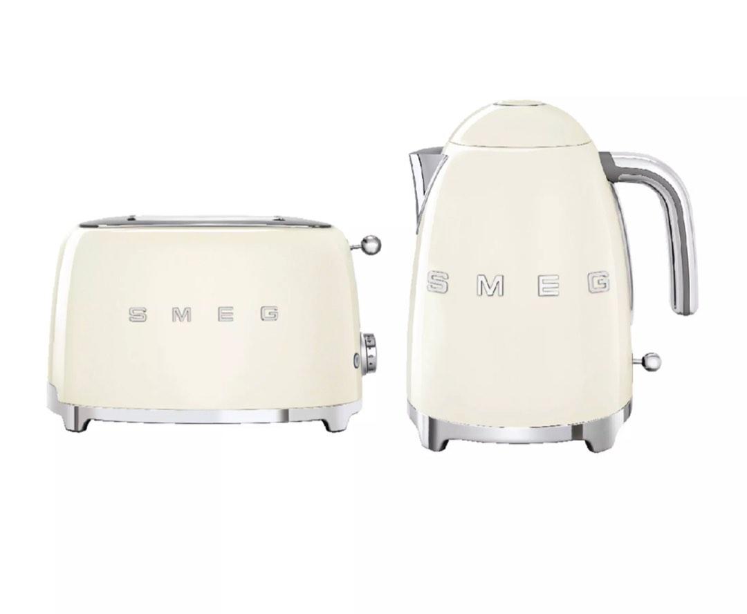 SMEG Cream Breakfast Set, Furniture & Home Living, Kitchenware ...