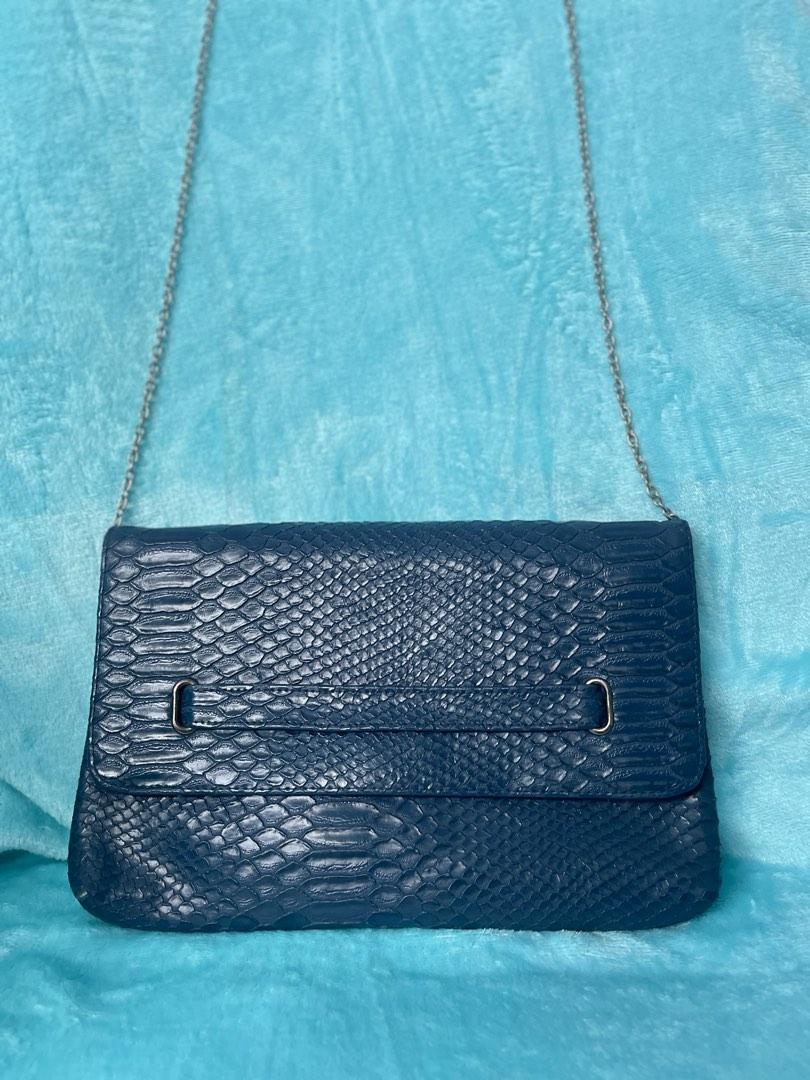 Snake skin sling bag blue, Women's Fashion, Bags & Wallets, Clutches on ...
