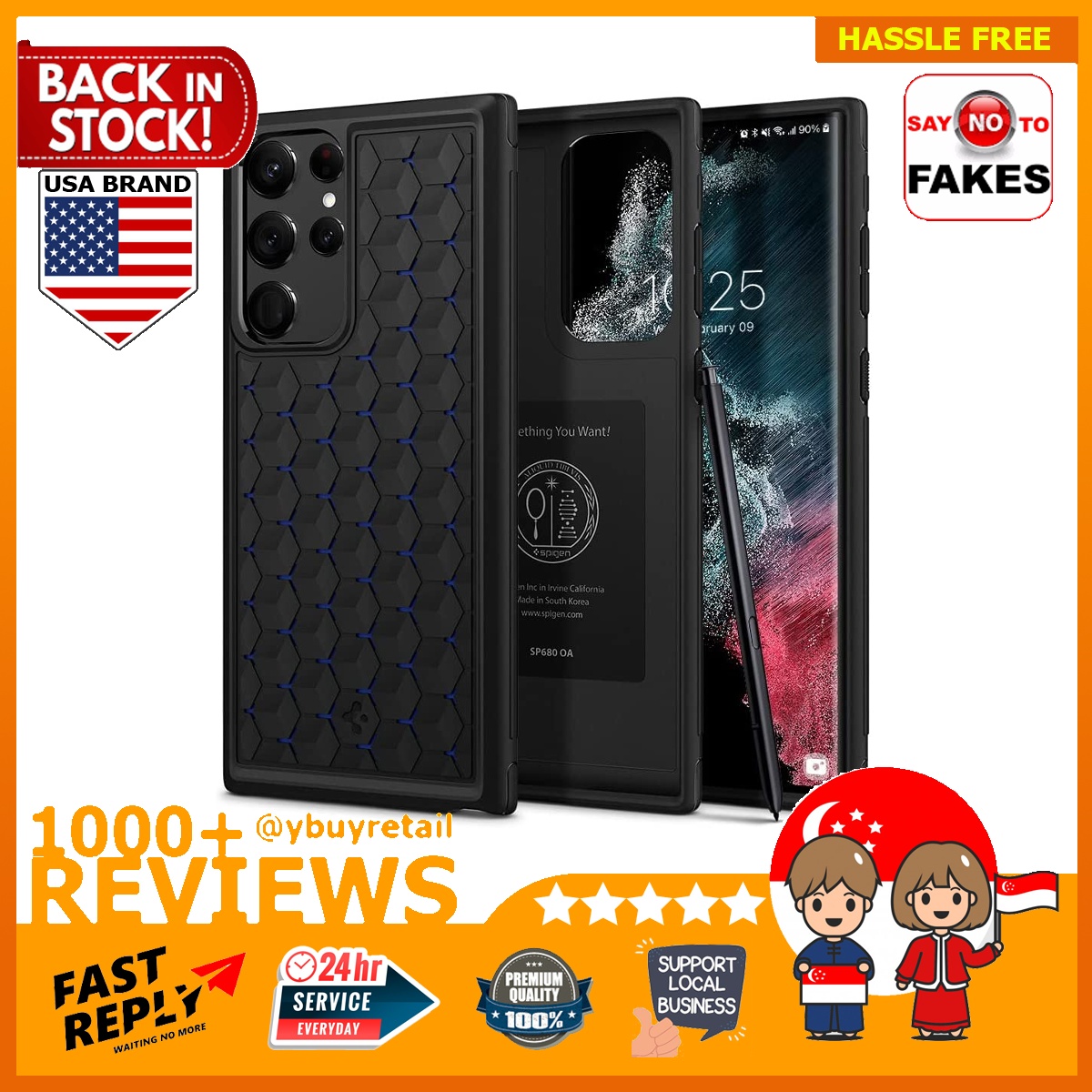 Spigen Compatible for Samsung Galaxy S22 Ultra 5G Case Cryo Armor - Matte Black, Mobile Phones ...