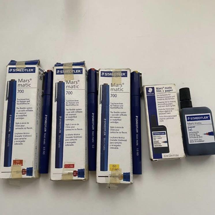 Staedtler Tech Pens (0.2, 0.5 & 1.0 mm) + Free Ink, Hobbies & Toys ...