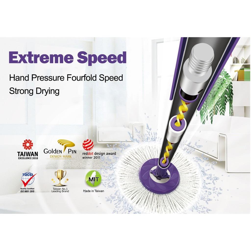SupaMop Classic SH-350-8 Hand Press Spin Mop Set, Furniture & Home ...