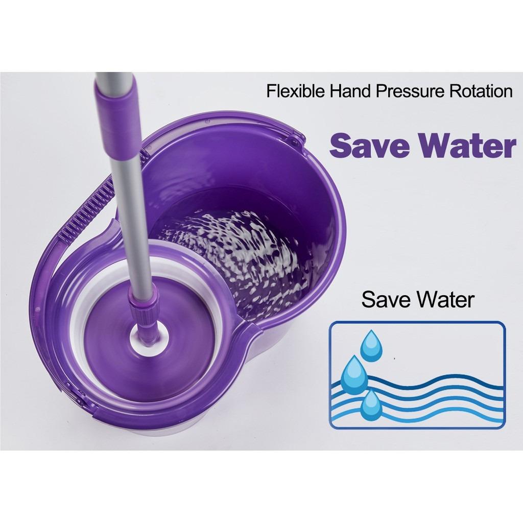 SupaMop Classic SH-350-8 Hand Press Spin Mop Set, Furniture & Home ...