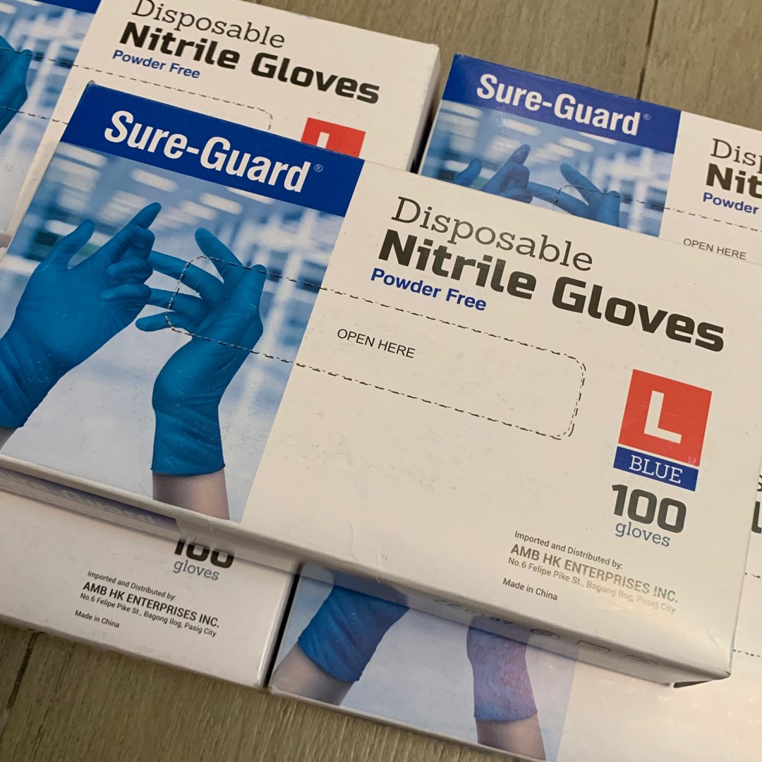 Sure-Guard Disposable Nitrile Gloves, Health & Nutrition, Medical ...