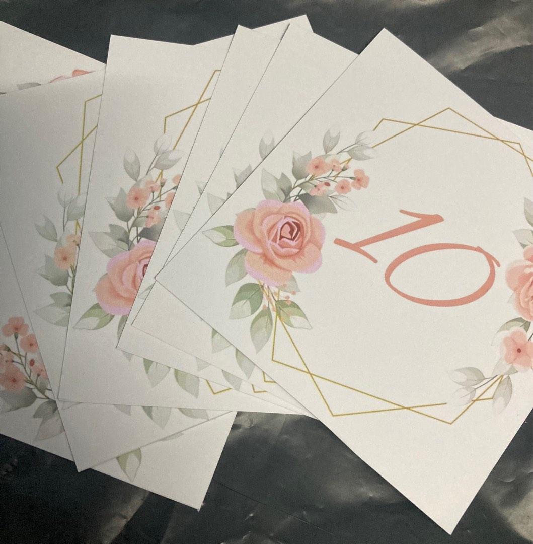 Table Number Cards, Hobbies & Toys, Stationery & Craft, Occasions ...