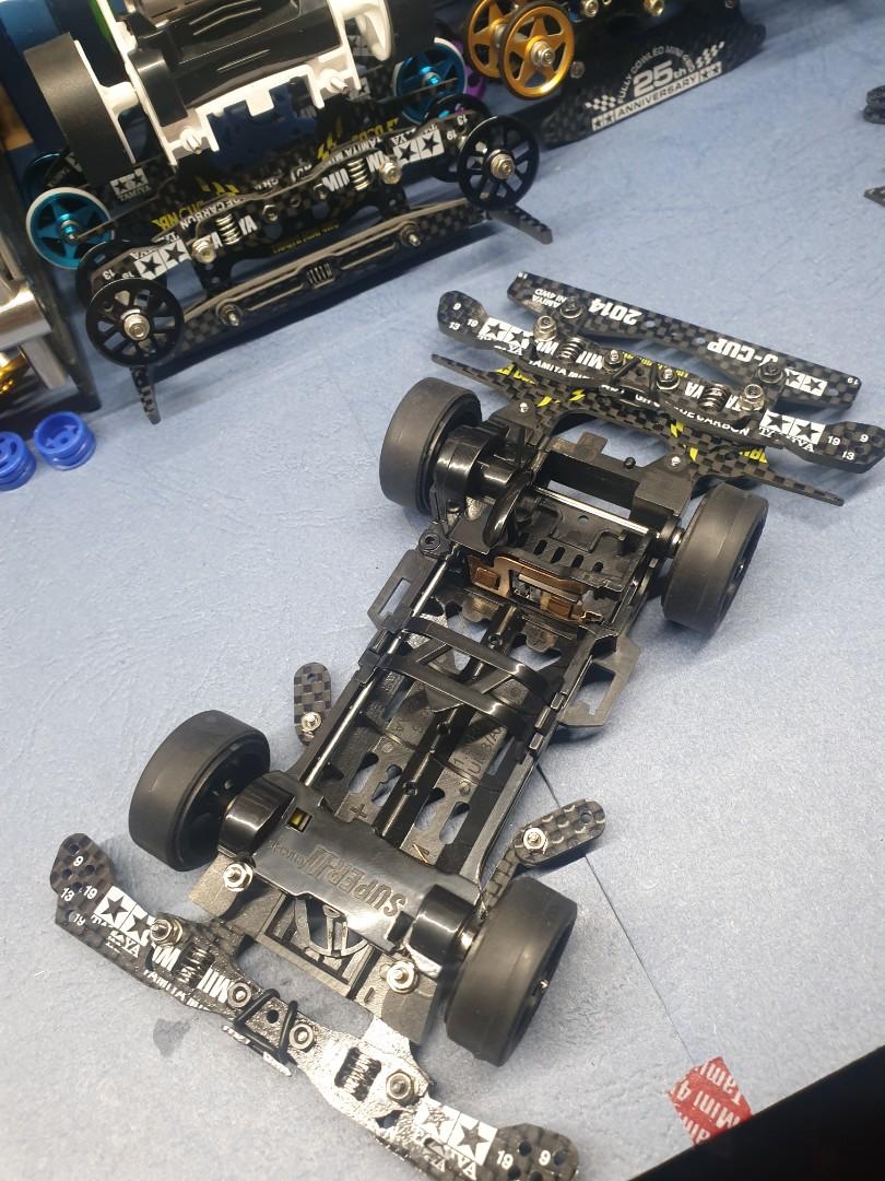 Tamiya mini 4wd- Super 2 / S 2 carbon chassis, wheel , floating blue ...