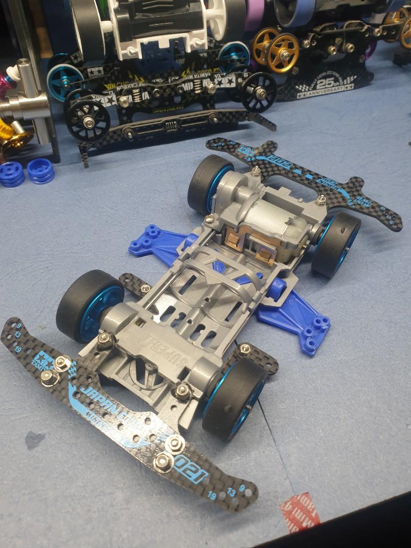 Tamiya mini 4wd- Super 2 / S 2 carbon chassis, wheel , floating blue ...