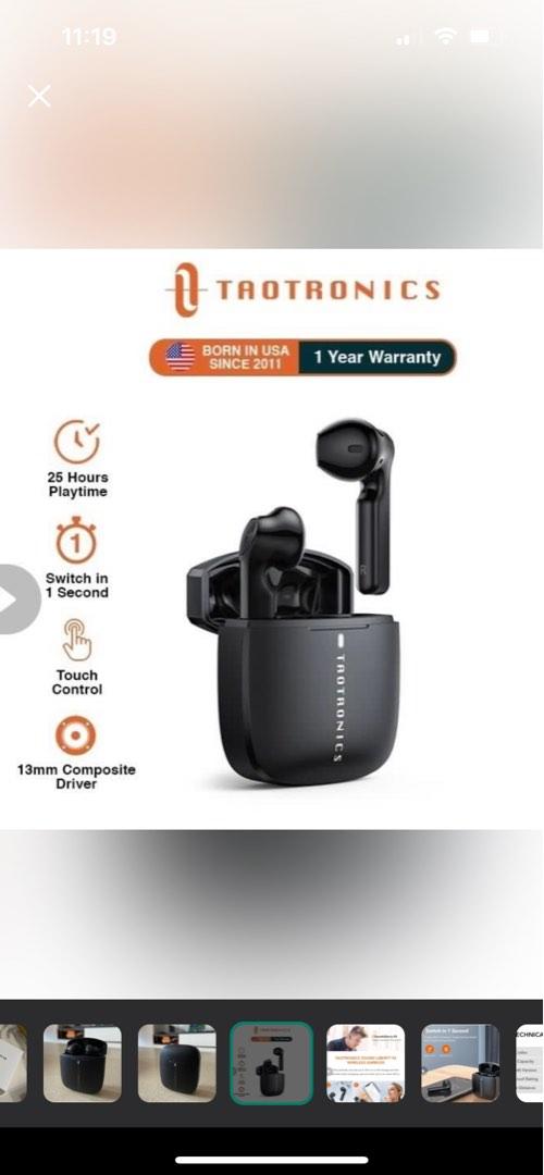 Taotronics Sound Liberty 92 True wireless ear phones, Audio, Earphones ...