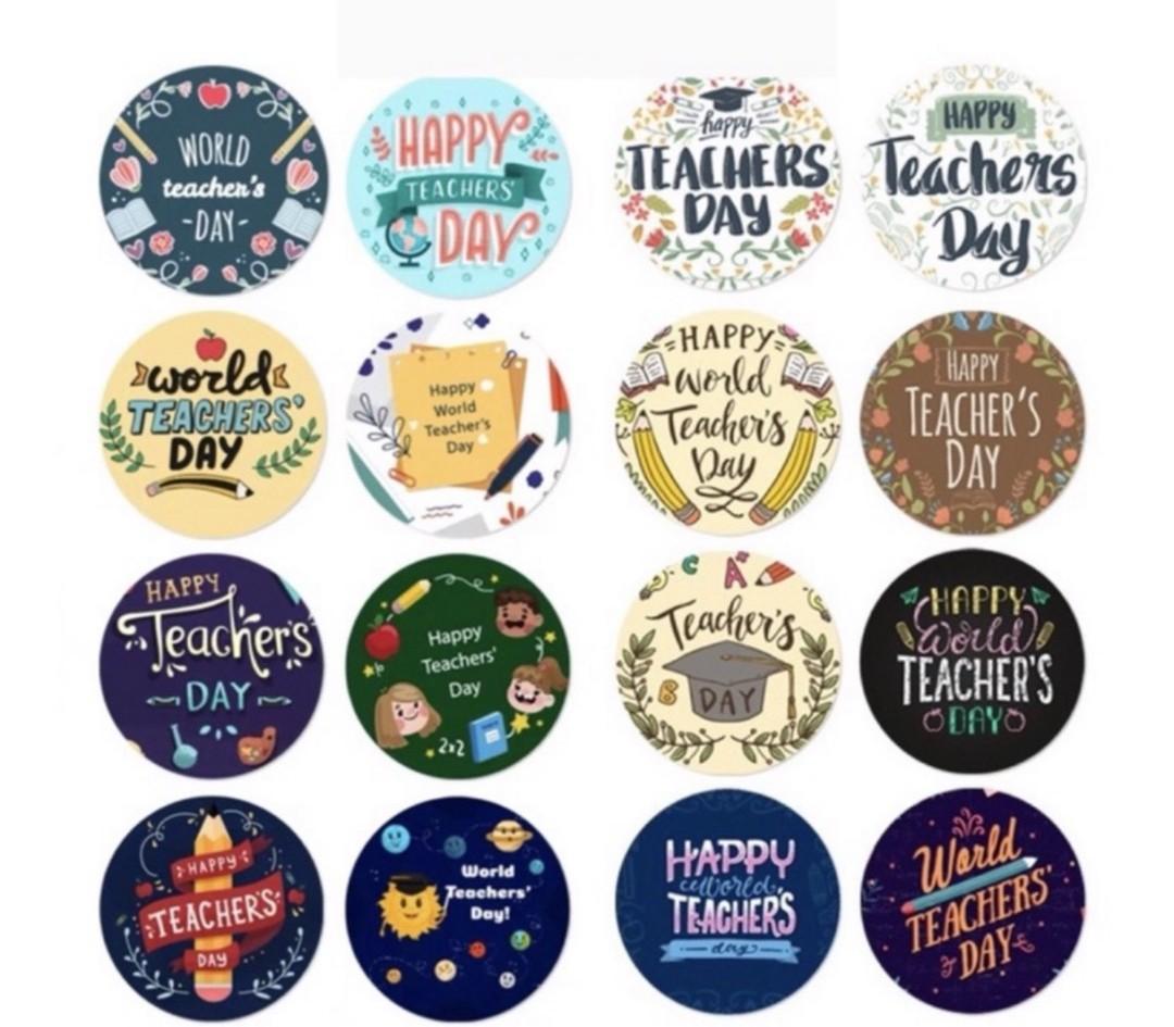 Teacher day stickers labels ( Able to mix), Hobbies & Toys, Stationery ...