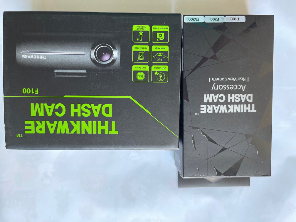 Thinkware dash cam F100 with rear view camera, Car Accessories ...