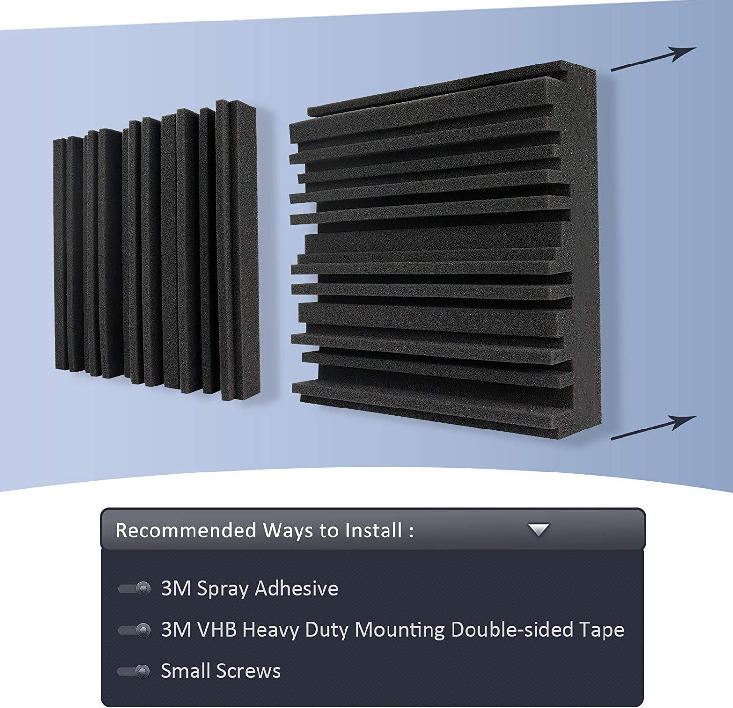 TroyStudio Acoustic Studio Absorption Foam Panel, 12 X 12 X 2 inches ...